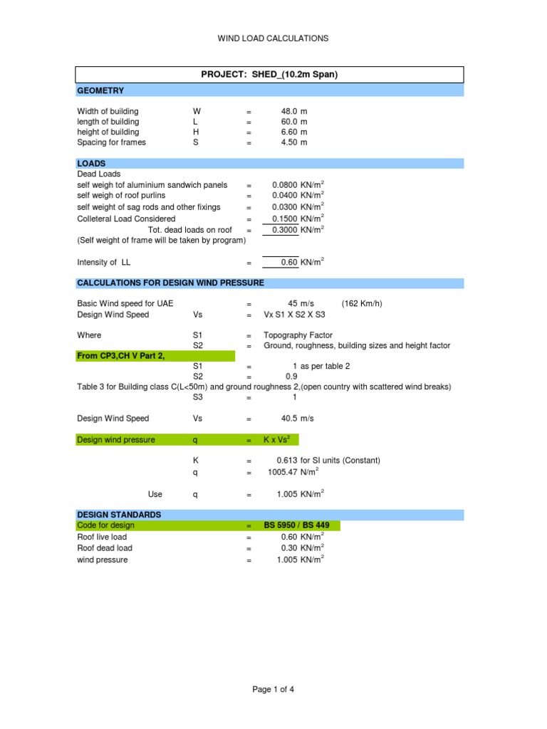 WIND Calculation REV | Download Free PDF | Mechanical Engineering | Physics