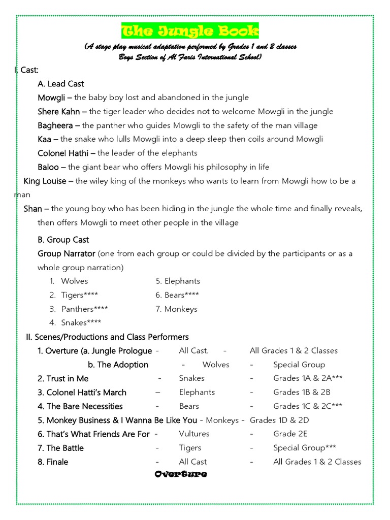 The Jungle Book (Working Script) | PDF | Bagheera | Shere Khan