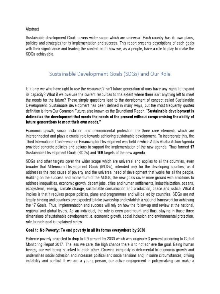 Sustainable Development Goals | PDF | Sustainability | Economic Development