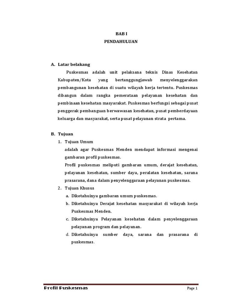 Profil Upt Puskesmas Menden | PDF