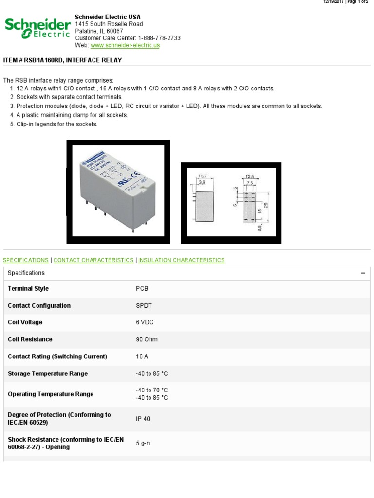 WWW - Schneider-Electric - Us: Specifications Contact Characteristics ...