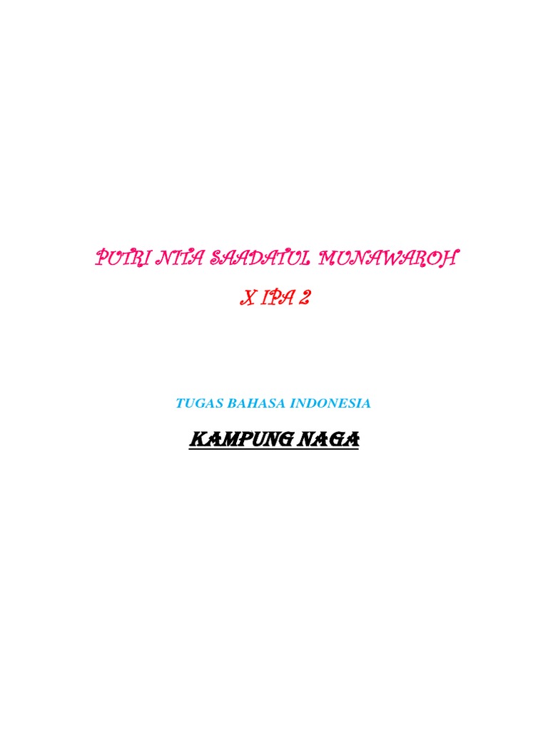 Tugas Bahasa Indonesia Icha Kampung Naga | PDF