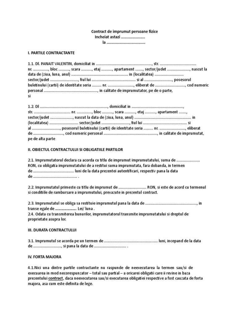 Contract Imprumut | PDF