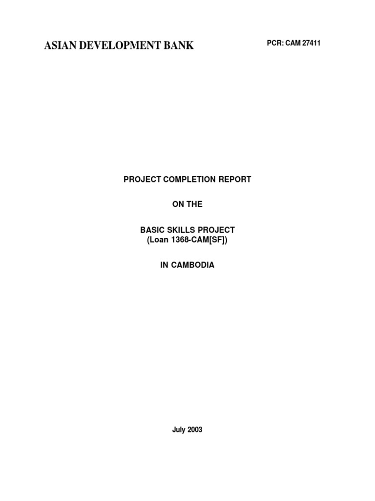 Project Completion Report Basic Skills Project | PDF | Vocational ...