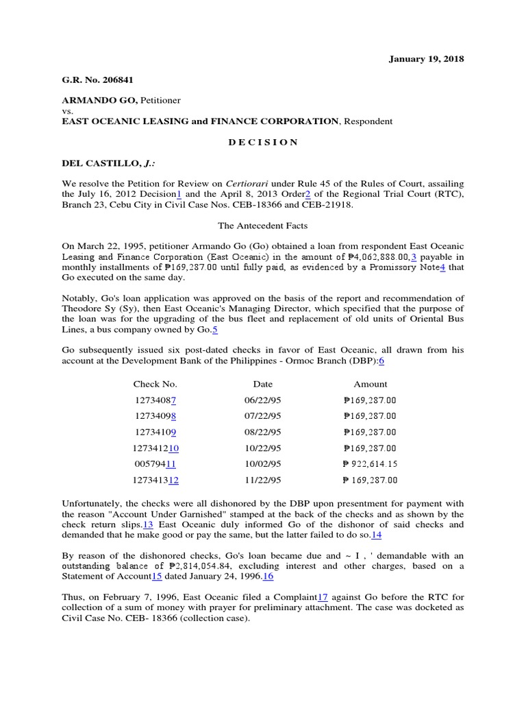Nature of Bank Deposits | PDF | Judgment (Law) | Pleading