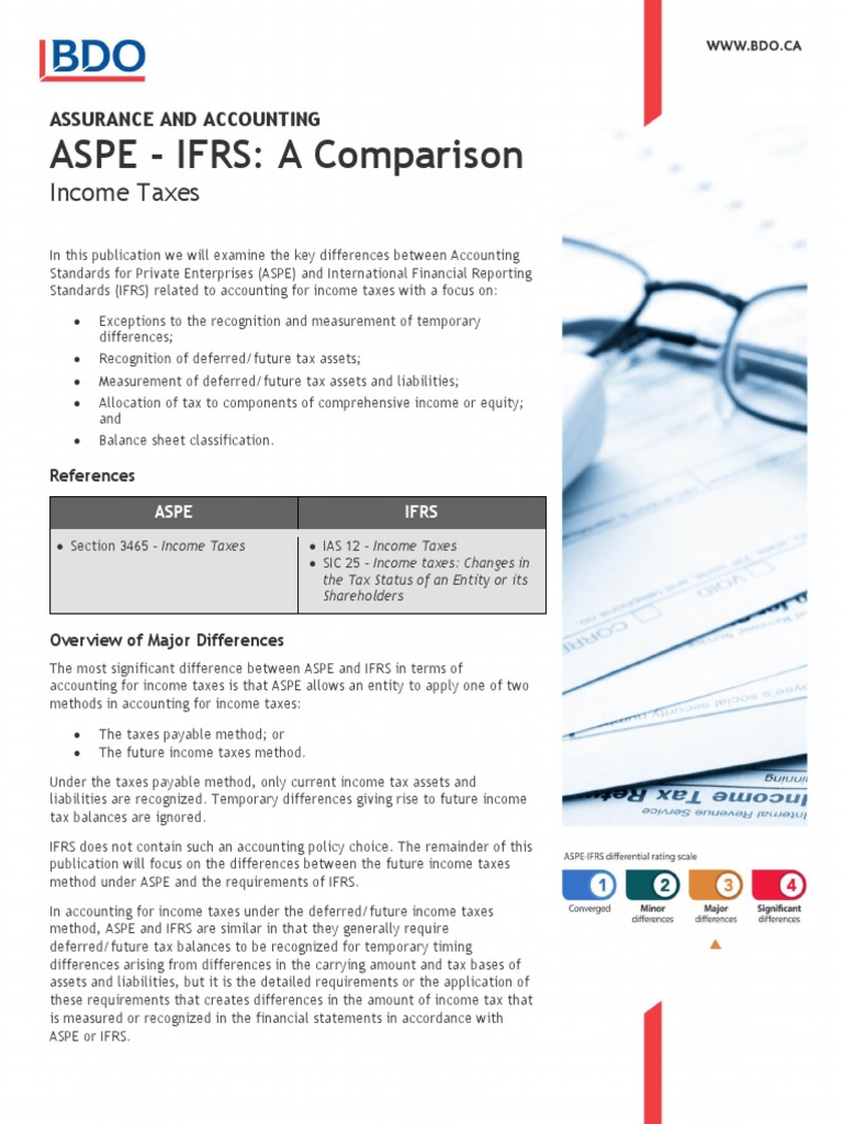 ASPE IFRS-Comparison Income-Taxes | PDF | Deferred Tax | International ...