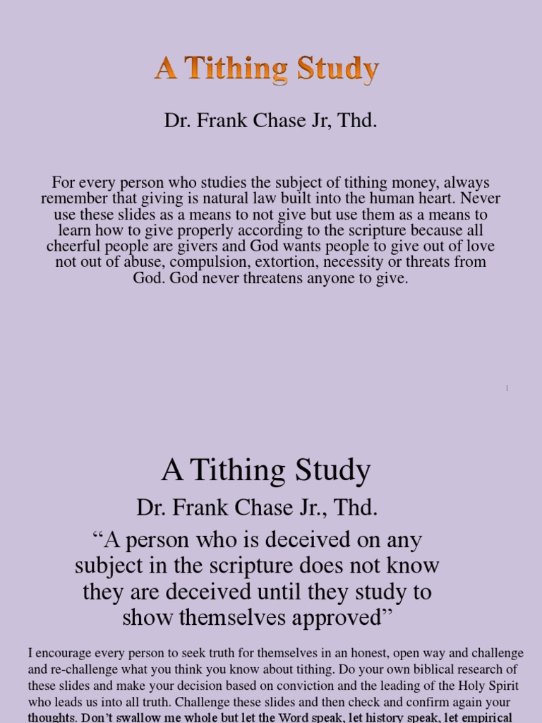 Tithing Is Not A Free Will Offering New Testament Giving Pdf