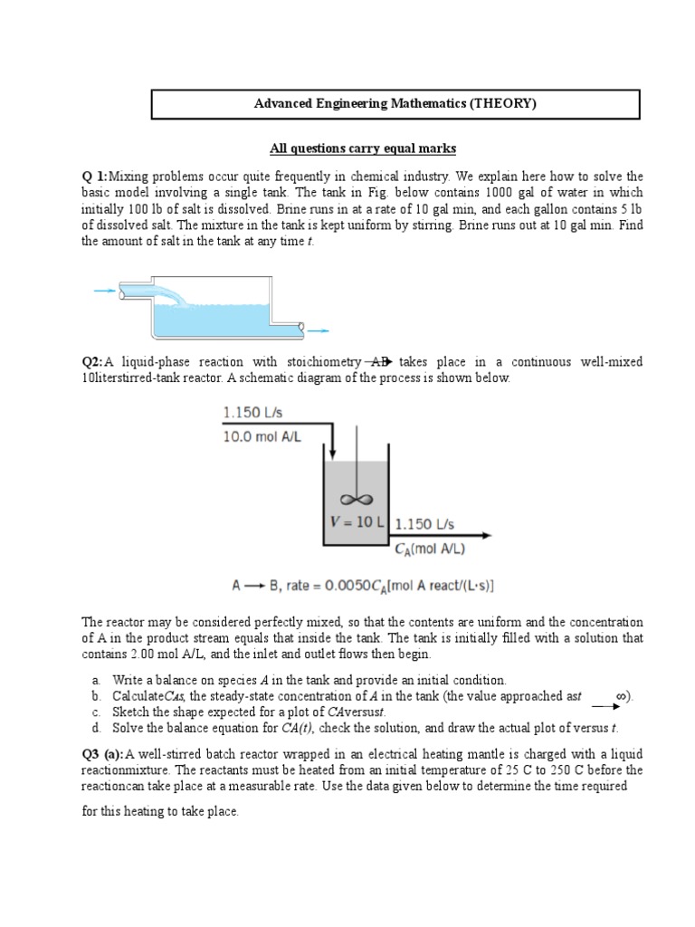Edited Final Advanced Engineering Mathematics | PDF | Chemical Reactor ...