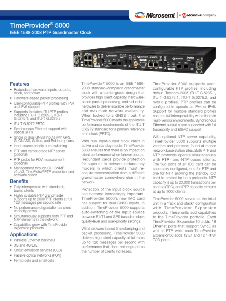 Microsemi TP5000 Datasheet RevJ | PDF | I Pv6 | Internet Protocols