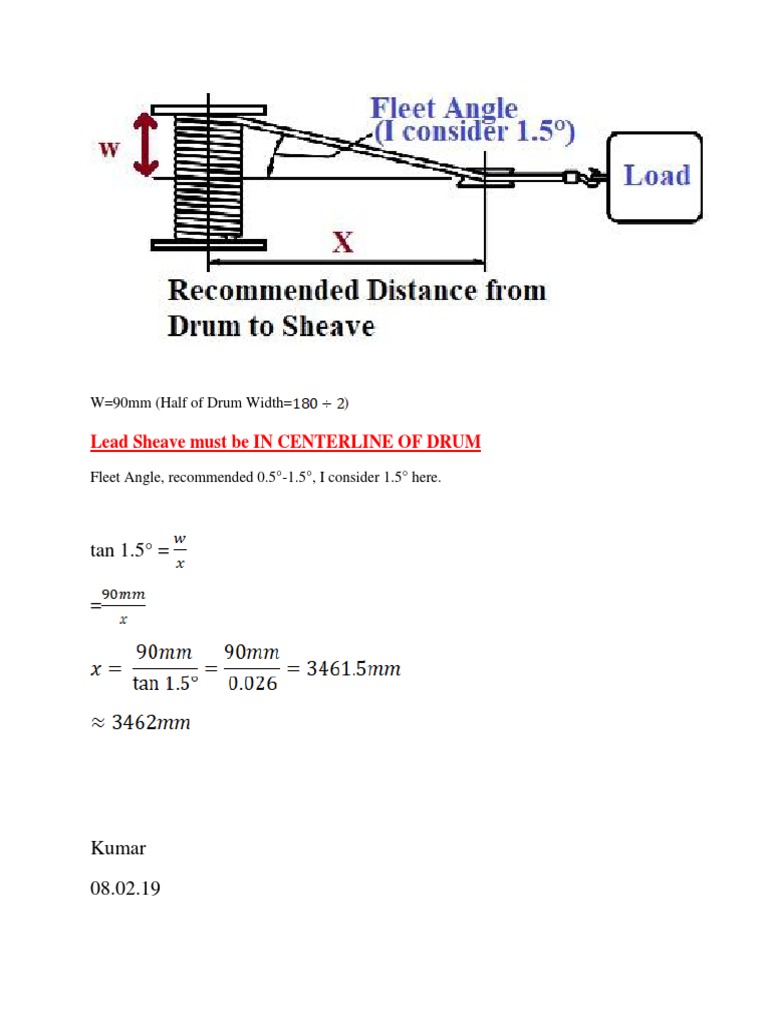 Fleet Angle Calculations - Kr.08.02.19 | PDF