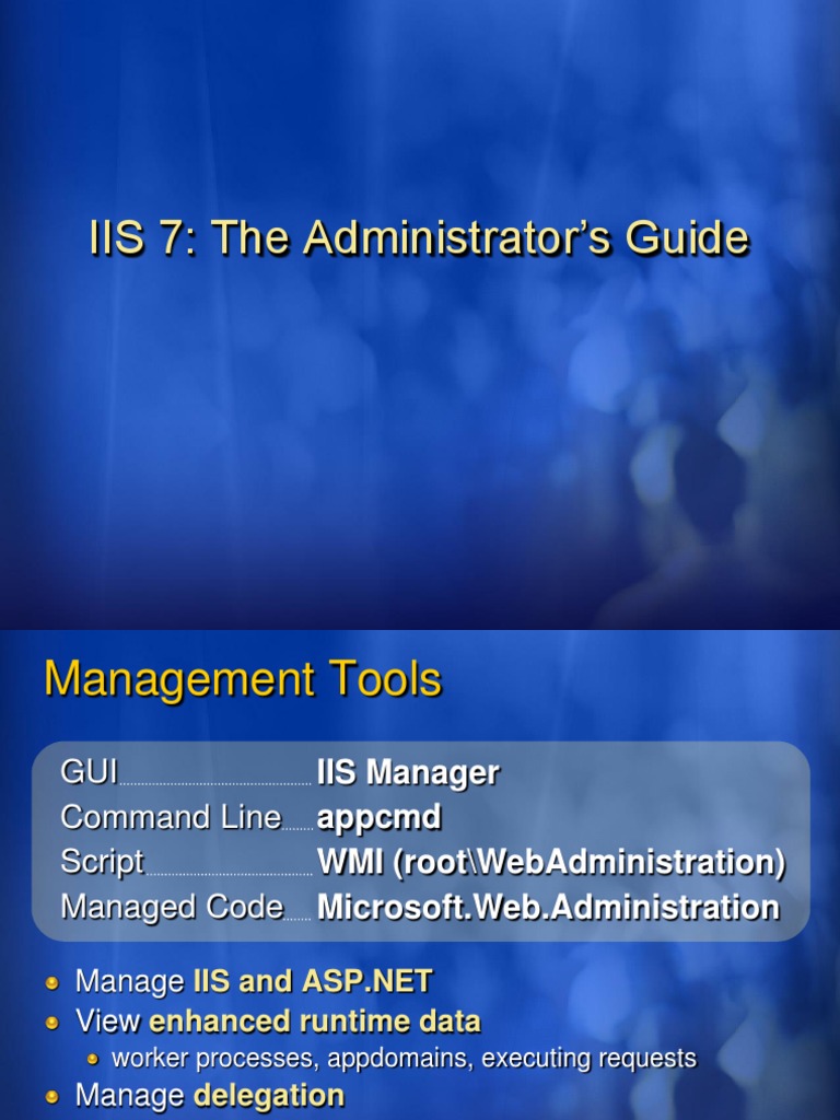 Iis 7 The Administrators Guide Pdf Internet Information Services