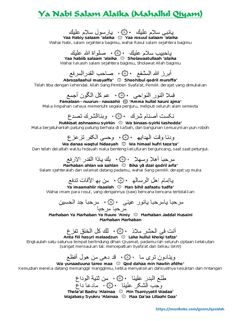 Bacaan Lengkap Mahalul Qiyam | PDF