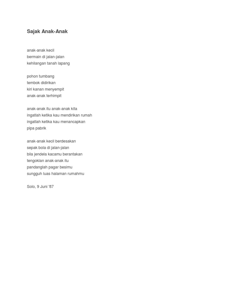 Sajak Anak | PDF