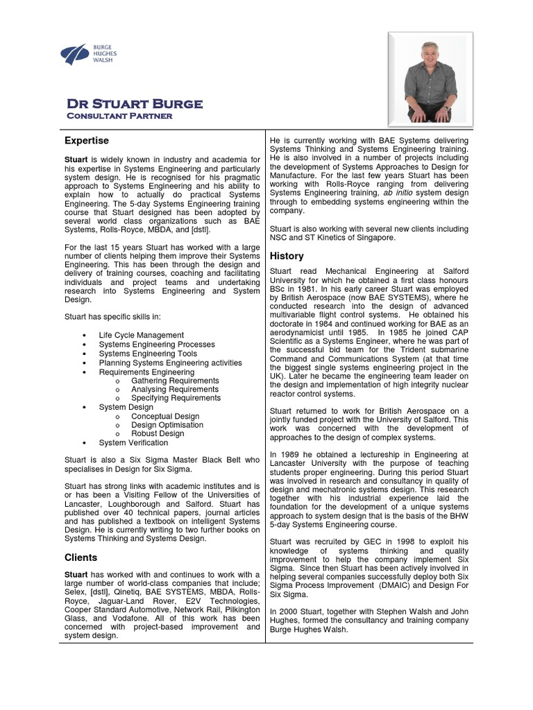 Stuart Burge Profile | Download Free PDF | Systems Engineering ...