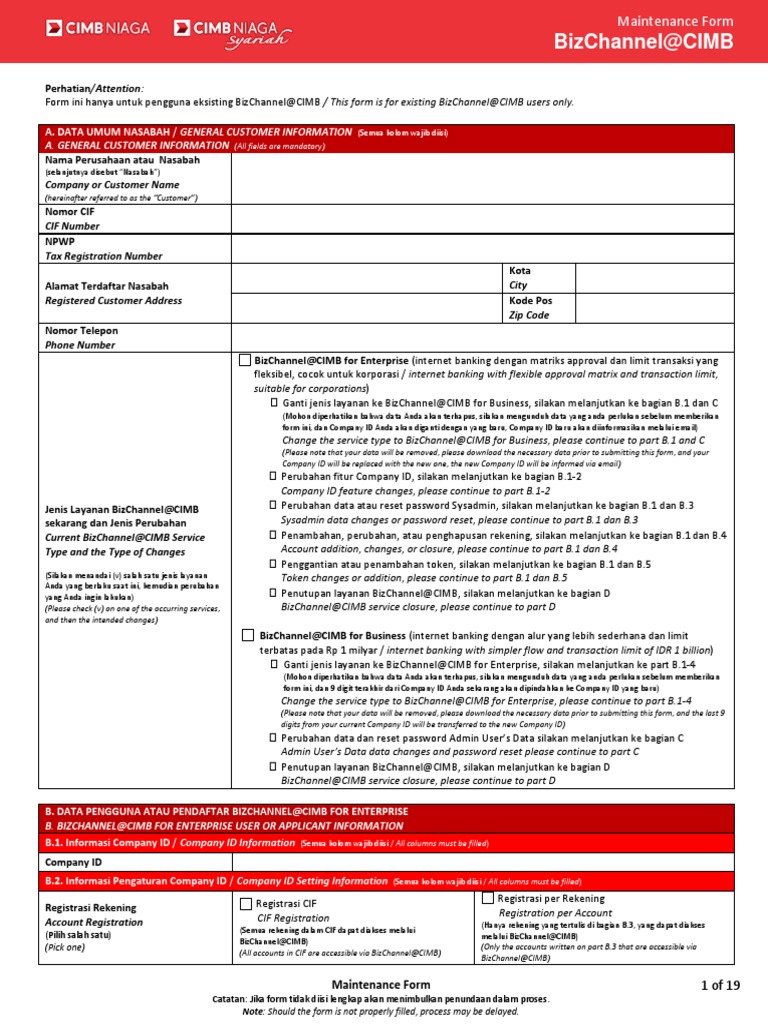 Maintenance Form For BizChannel@CIMB Final Bilingual - With T&C Ver ...