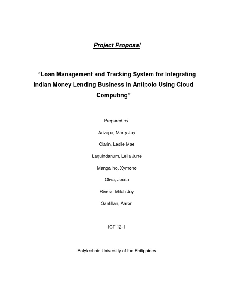 Loan Management and Tracking System For Integrating Indian Money Lending Business in Antipolo ...
