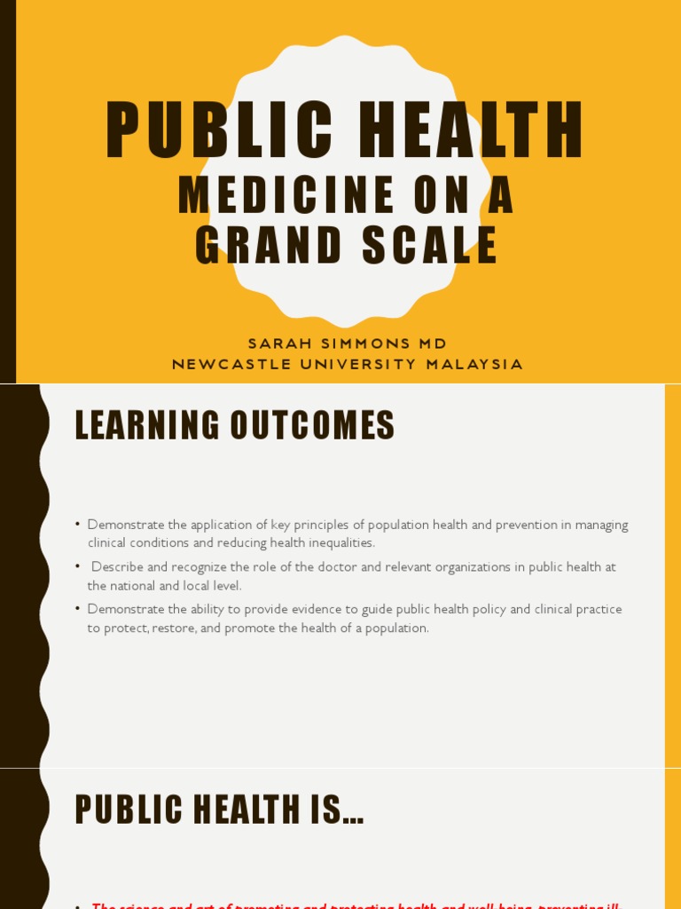 Public Health: Medicine On A Grand Scale | PDF | Public Health ...