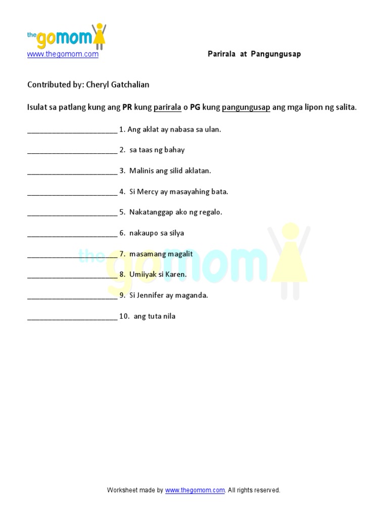 Pangungusap at Parirala 3 Worksheets PDF | PDF