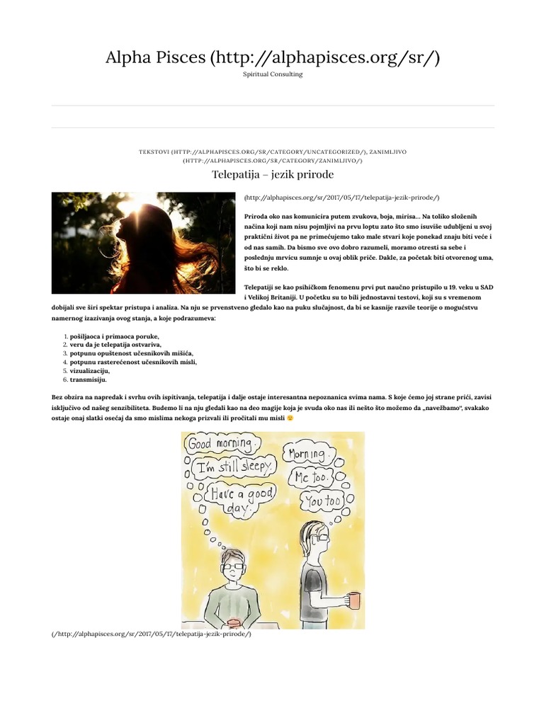 Telepatija - Jezik Prirode - Alpha Pisces | PDF