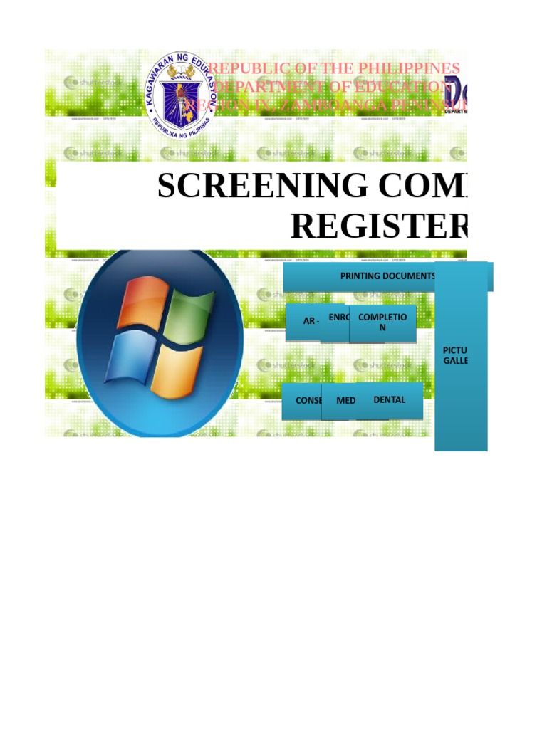 Screening Committee Register: Republic of The Philippines Department of ...