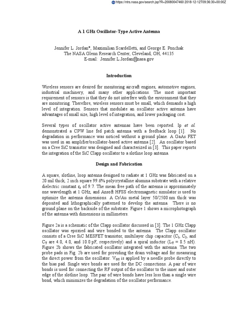 1GHz Oscillator-Type Active Antenna | PDF | Antenna (Radio ...