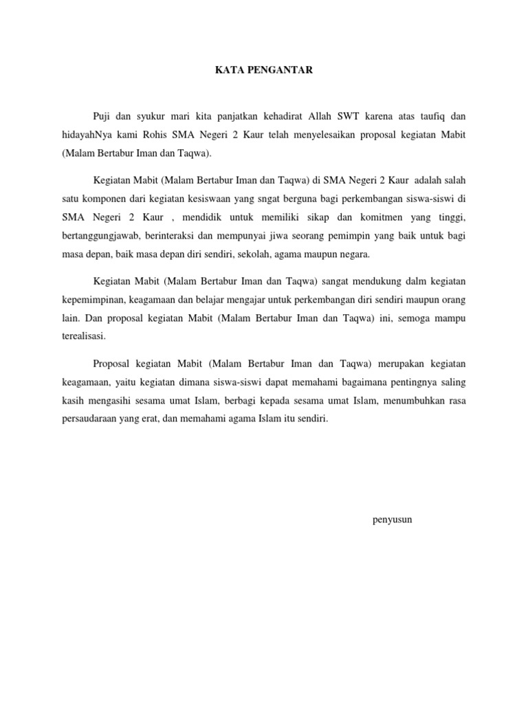 Proposal Kegiatan Rohis | PDF