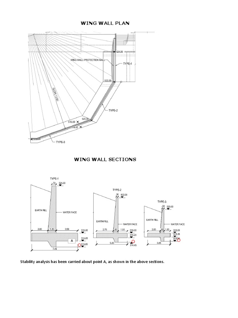 Wing Wall Design and Analysis Details | PDF | Bending | Young's Modulus