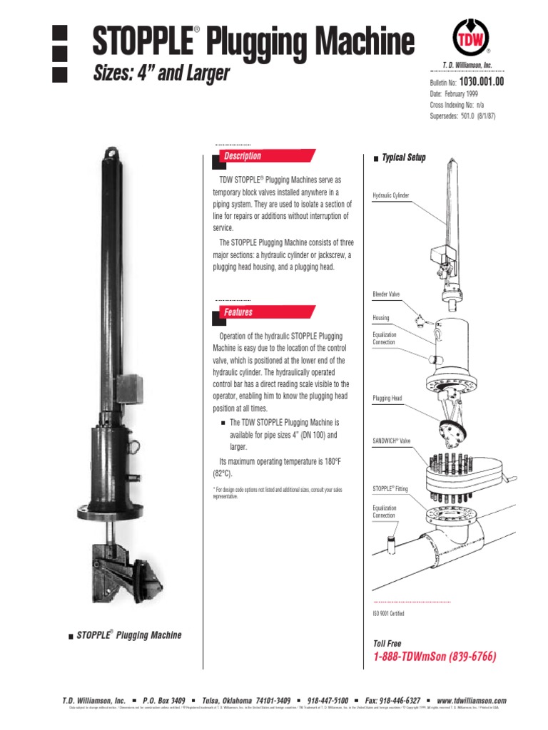Hot Tapping Machine | PDF | Pipe (Fluid Conveyance) | Valve