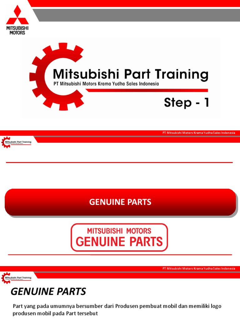 Materi MPT-1 - Genuine Parts & Promotion | PDF | Engines | Land Vehicles