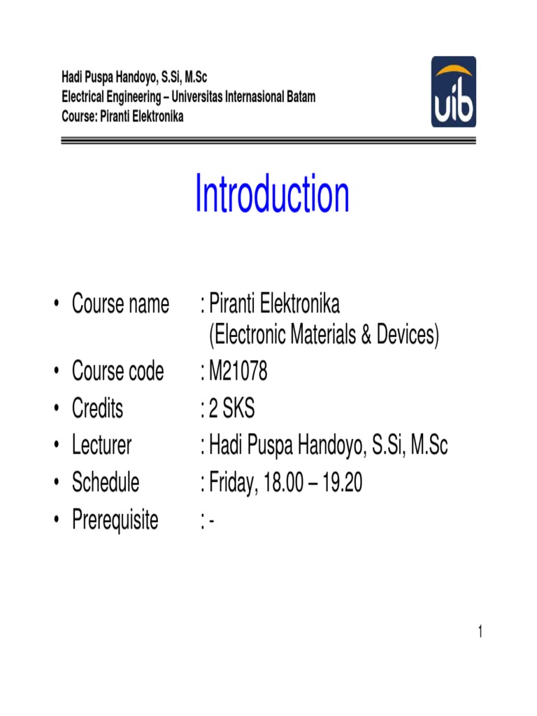 Electronic Materials Course Info | PDF | Electron | Physical Chemistry