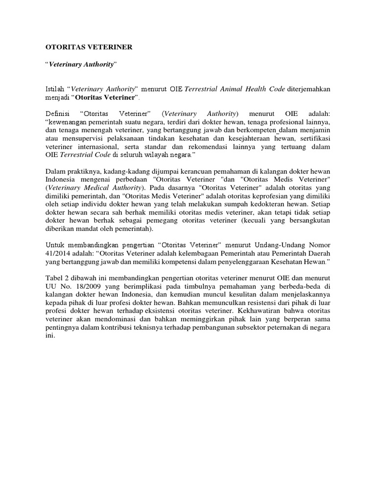 Otoritas Veteriner | PDF