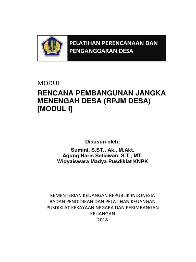 Rencana Pembangunan Jangka Menengah Desa (RPJM Desa) | PDF