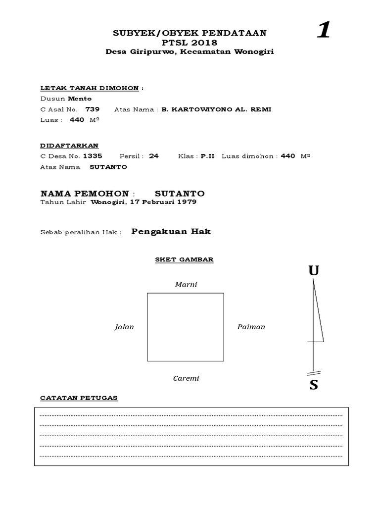 Cover Depan Map PTSL 2019 | PDF