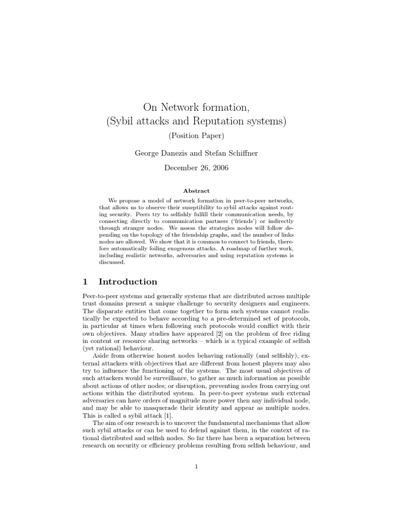 Games and Reputation | PDF | Peer To Peer | Computer Network