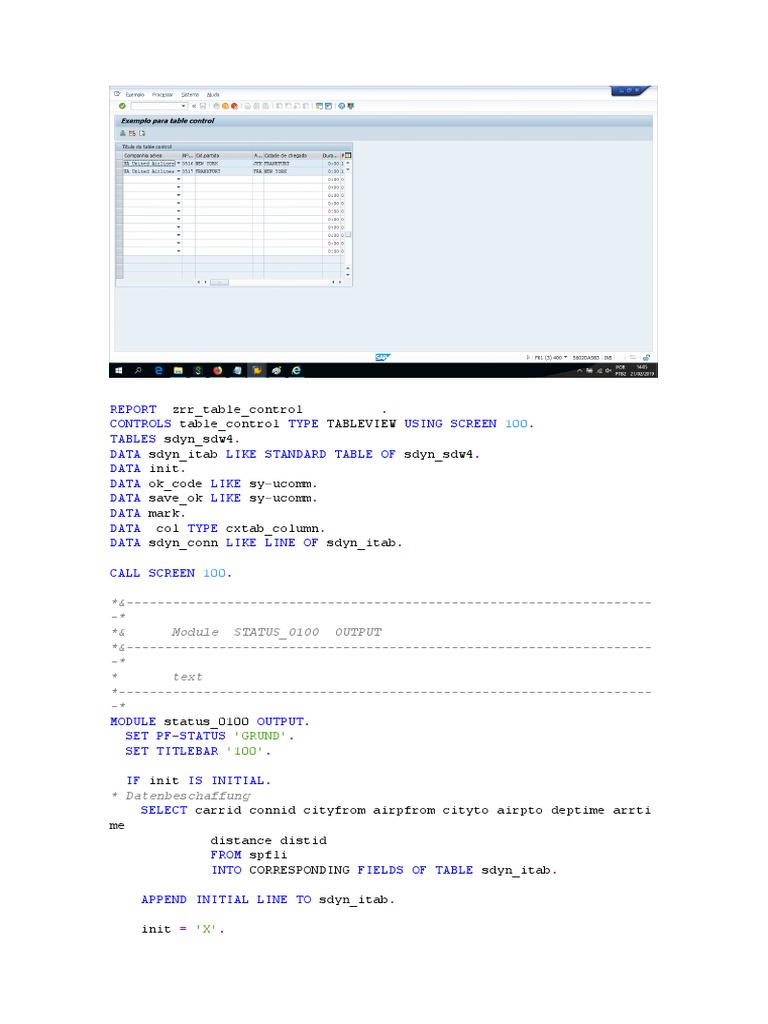 Table Control Report: Managing Flight Data Display and User Input | PDF ...
