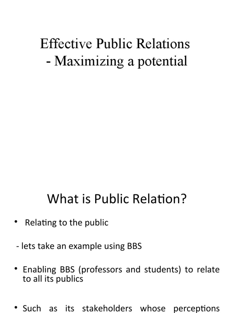 Effective Public Relations | PDF | Reputation | Public Relations
