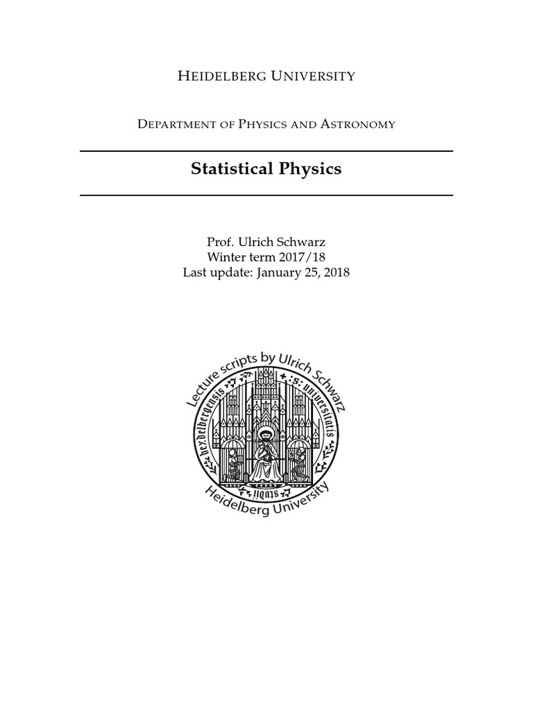 Statistical Physics | PDF | Probability Distribution | Probability Theory