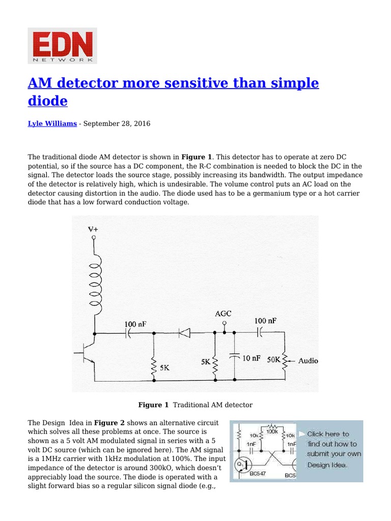 AM Detector | PDF | Detector (Radio) | Diode