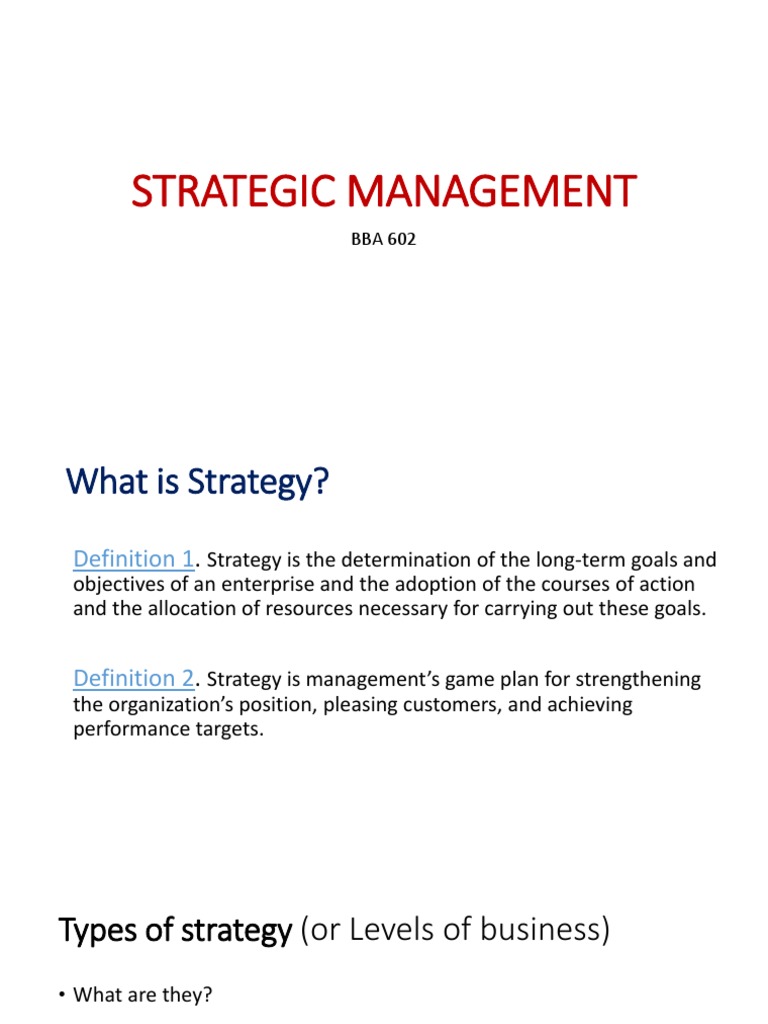 Strategic Management 1 | PDF | Strategic Management | Marketing