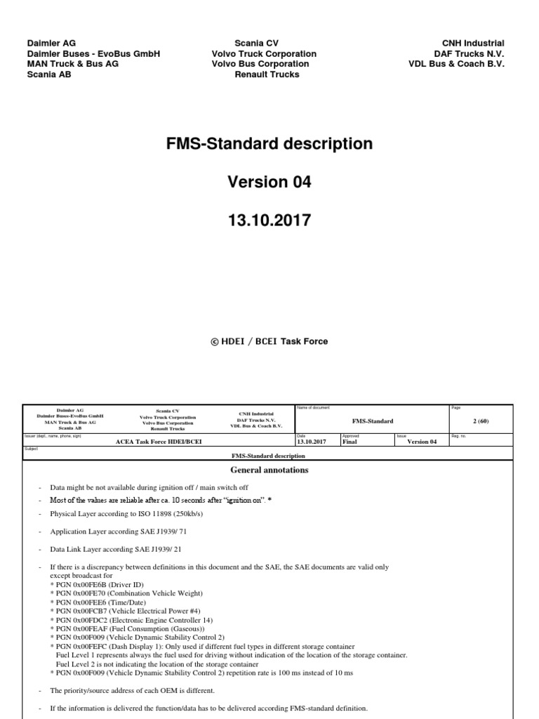 Fms Document V 04 | Download Free PDF | Daimler Ag | Truck
