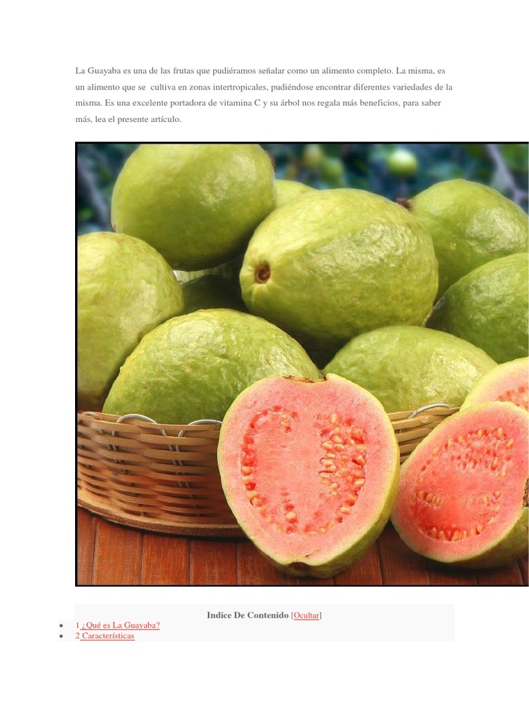 Origen y beneficios de la guayaba | PDF | Plantas | Alimentos