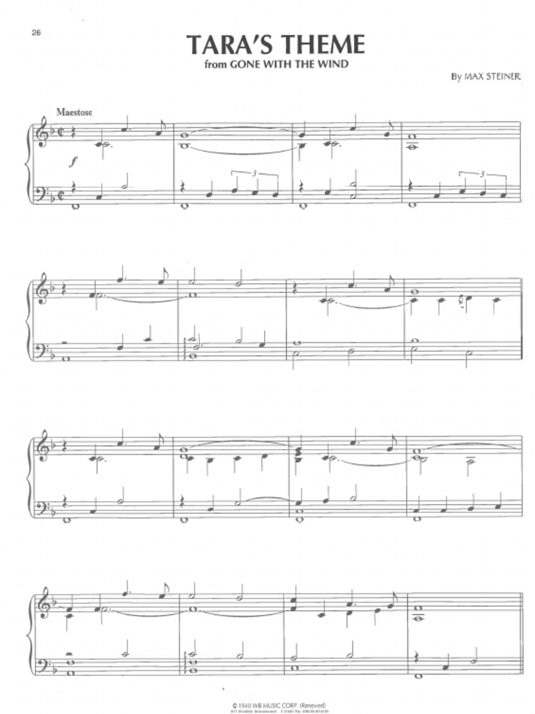 Tara Theme - Gone With The Wind | PDF
