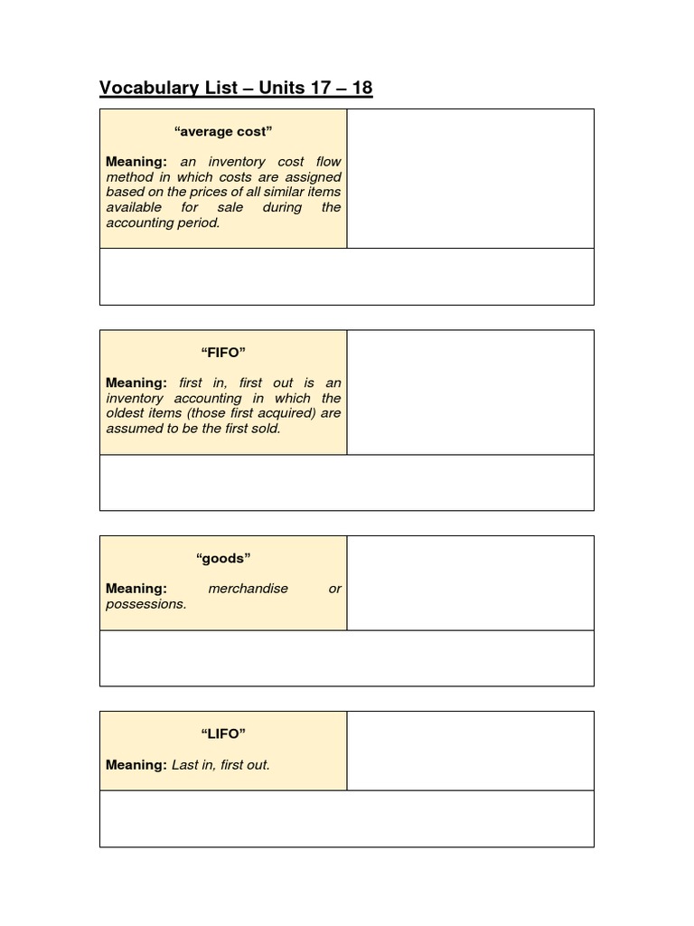 Vocabulary List 3 - Lady | PDF