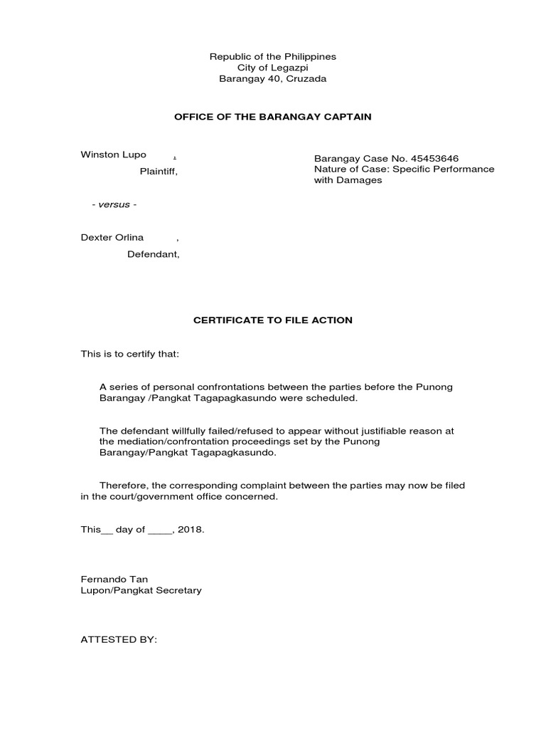 Certificate To File Action | PDF