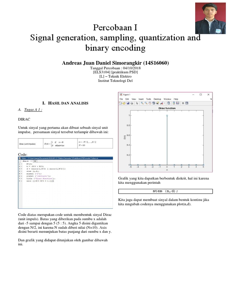Percobaan I Signal Generation, Sampling, Quantization and Binary ...