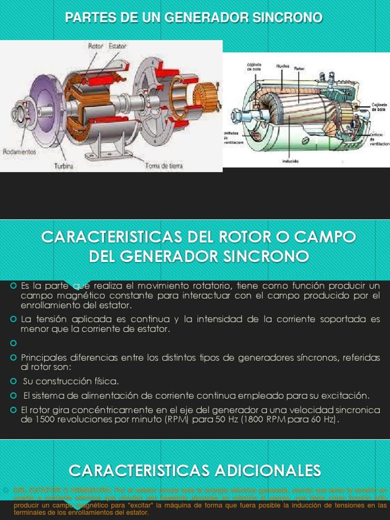 Partes de un Generador Sincrono | Generador eléctrico | Corriente eléctrica