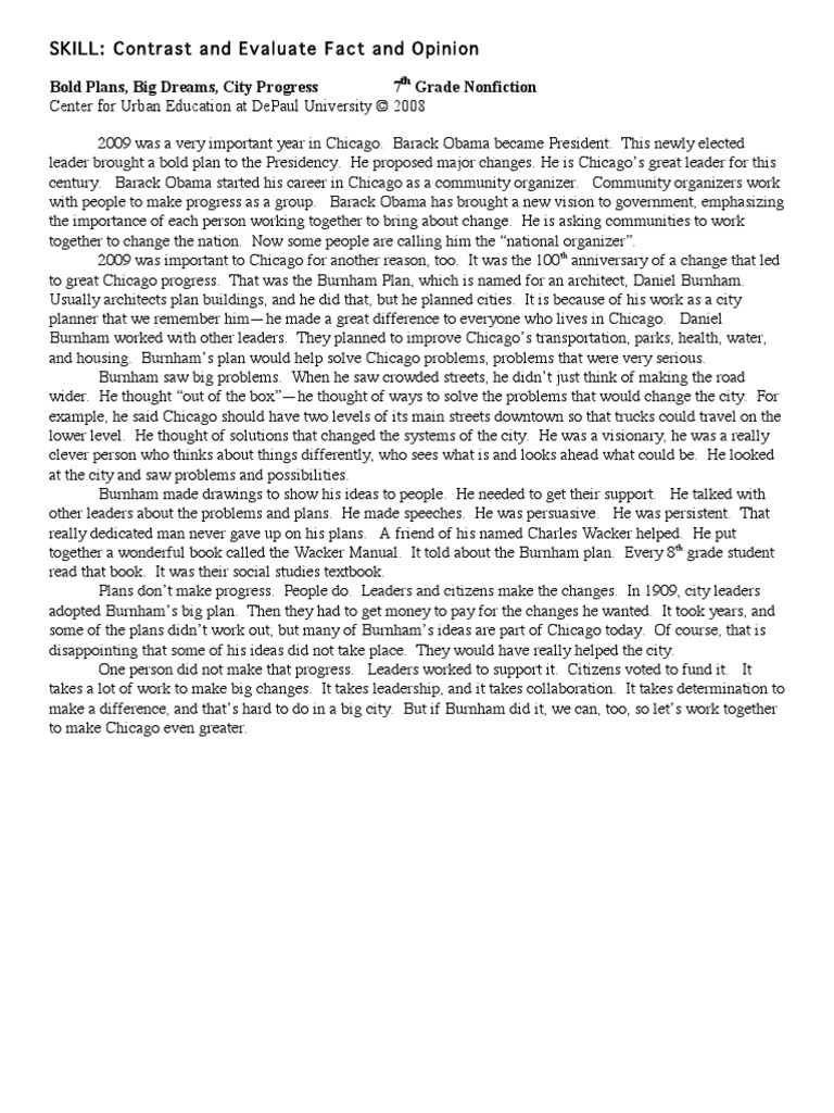 Grade 7 Fact and Opinion PDF | PDF | Kenya | Chicago