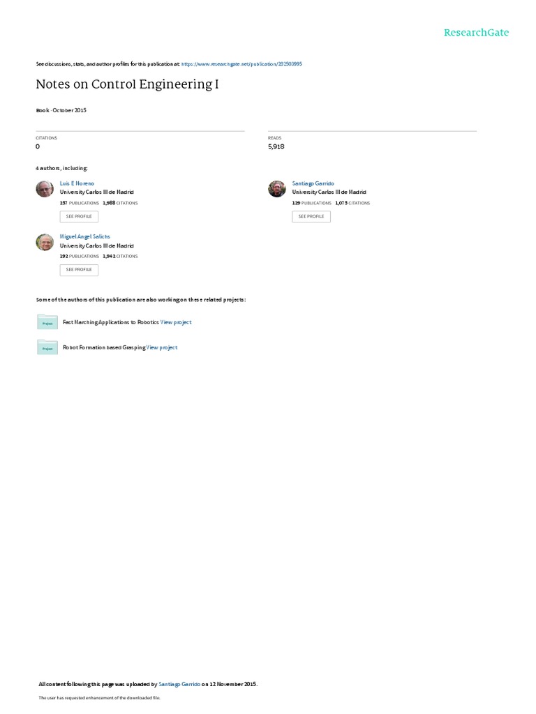 ControlEngineeringI PDF | PDF | Laplace Transform | Functions And Mappings