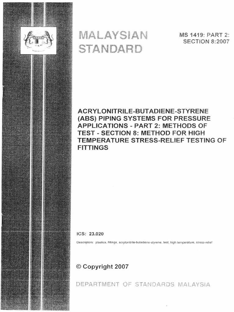 ABS Pressure Pipe Test Method | PDF
