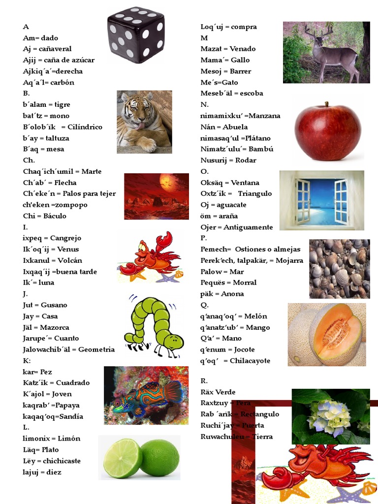 Kaqchikel Vocabulario | Agricultura | Naturaleza